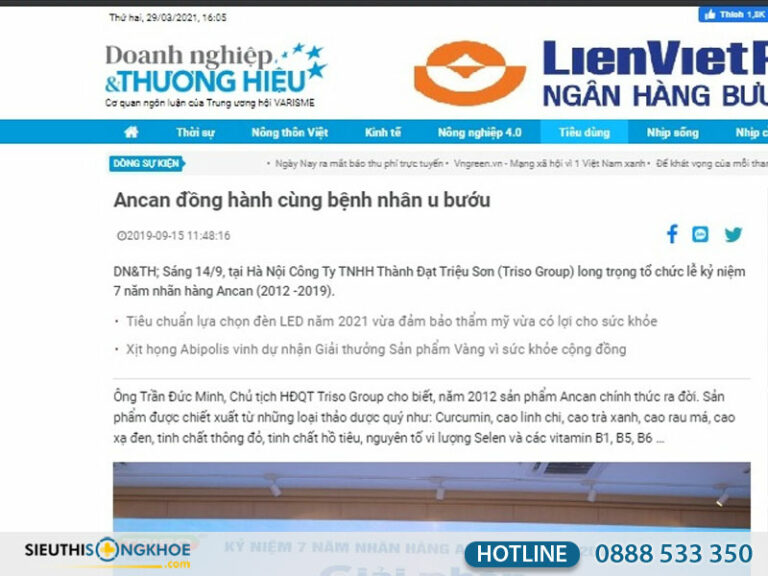 AnCan Chính Hãng {1.250.000đ} Hỗ Trợ Điều Trị Ung Bướu Năm 2021