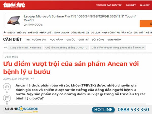 AnCan Chính Hãng {1.250.000đ} Hỗ Trợ Điều Trị Ung Bướu Năm 2021