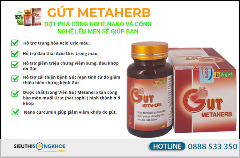 Gut Metaherb Chính Hãng {690.000đ} Giảm Đau Nhức Do Gout Năm 2021
