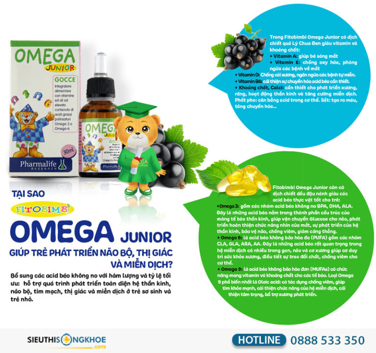 Viên uống Omega Junior {400.000đ} - Phát triển trí não và thị lực cho trẻ