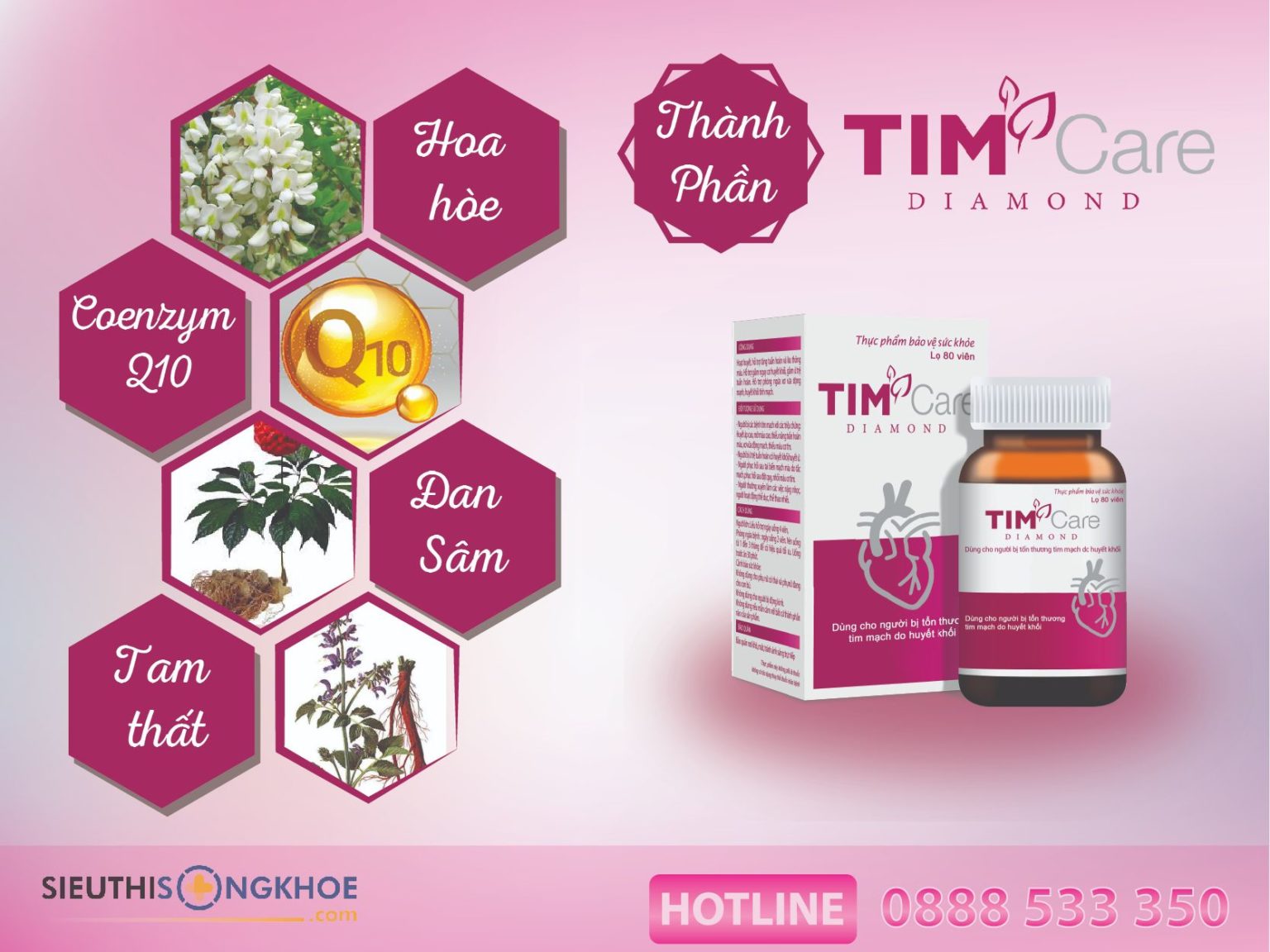 TIM Care Diamond {540.000đ} - Hỗ Trợ Phòng Ngừa Các Bệnh Tim Mạch