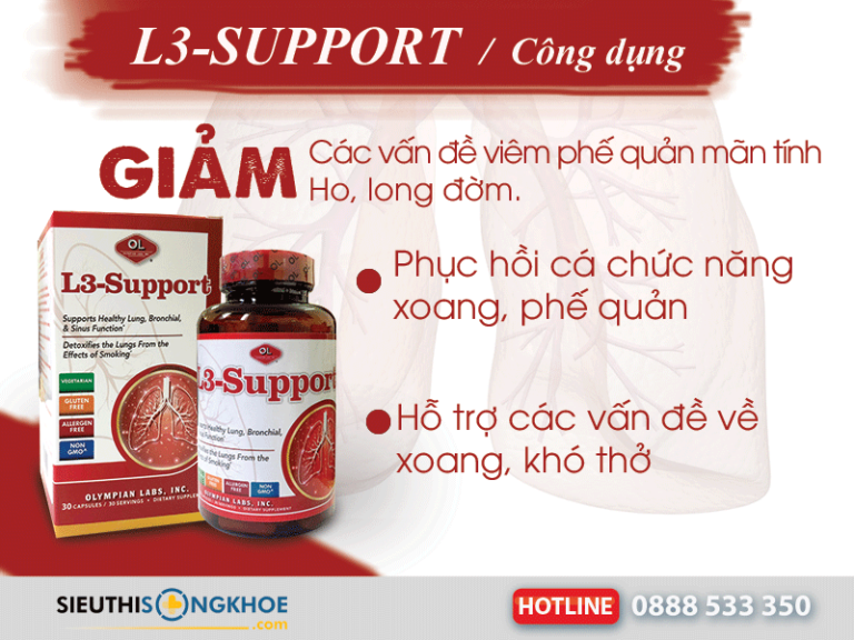 L3 Support {560.000đ} - Viên Uống Hỗ Trợ Trị Viêm Phế Quản Hiệu Quả