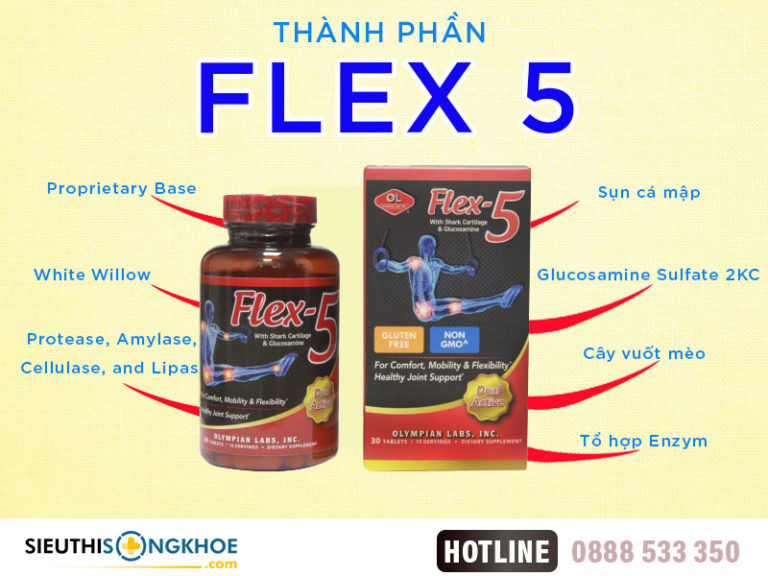 Flex 5 {330.000đ} - Hỗ Trợ Tái Tạo Sụn Khớp, Giảm Đau Khớp Hiệu Quả