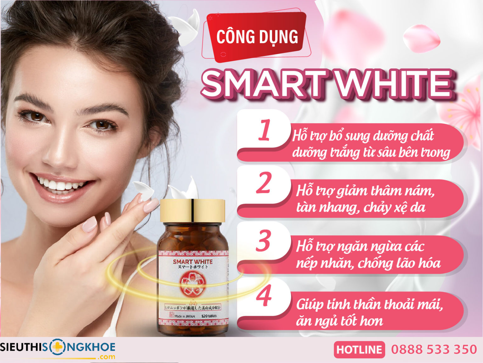 Smart White Chính Hãng {1.480.000đ} Hỗ Trợ Dưỡng Trắng Da Năm 2021