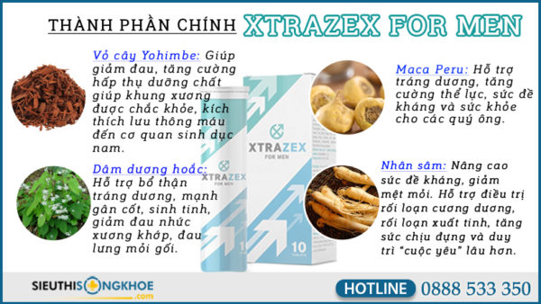 Xtrazex For Men {590,000đ} - Viên Sủi Hỗ Trợ Tăng Sinh Lý Nam Giới