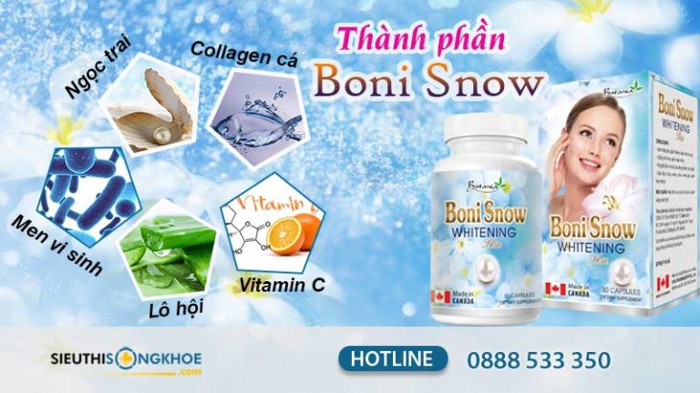 Boni Snow CHÍNH HÃNG {410.000đ} - Hỗ trợ Trắng Da, Giảm Nám