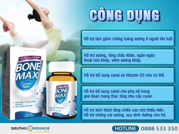 Bone Max [190.000đ] - Viên Uống Hỗ Trợ Giảm Đau Xương Khớp