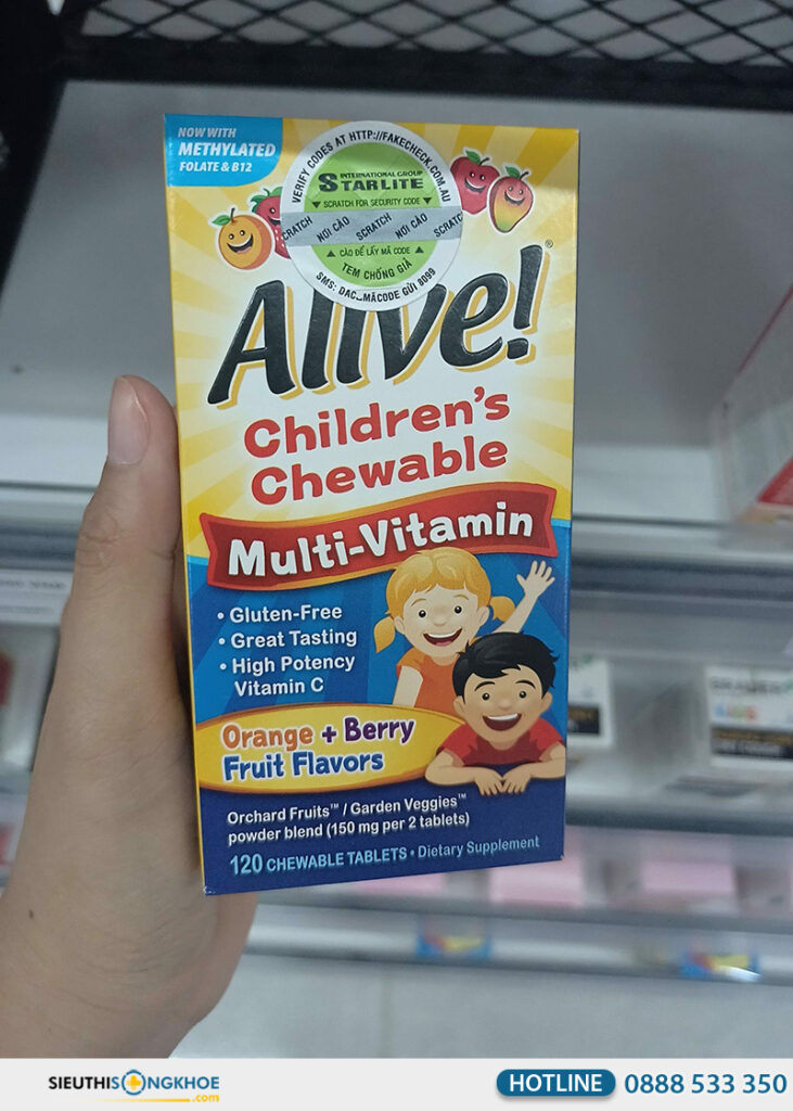 Alive Children's Chewable Multi-Vitamin Orange & Berry [480.000đ]