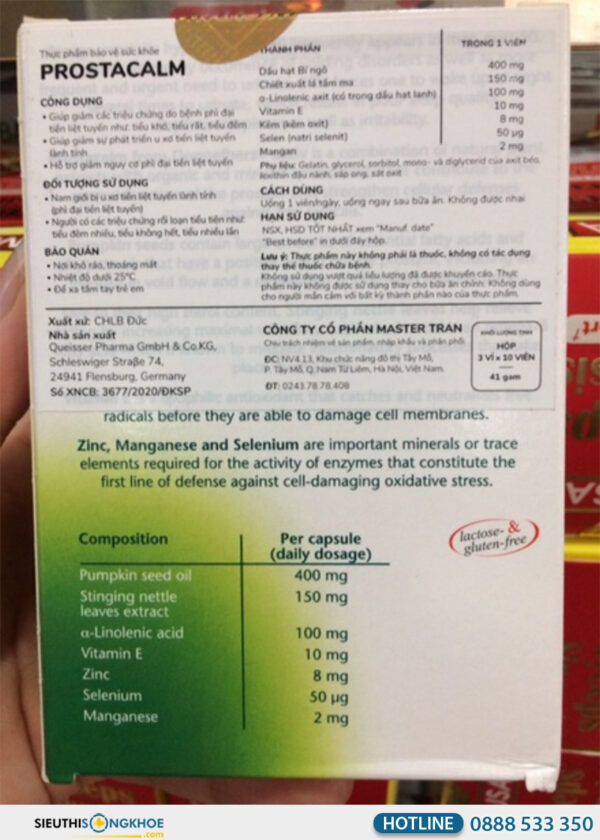 Prostacalm Doppelherz [355.000đ] - Hỗ Trợ Trị Phì Đại Tuyến Tiền Liệt